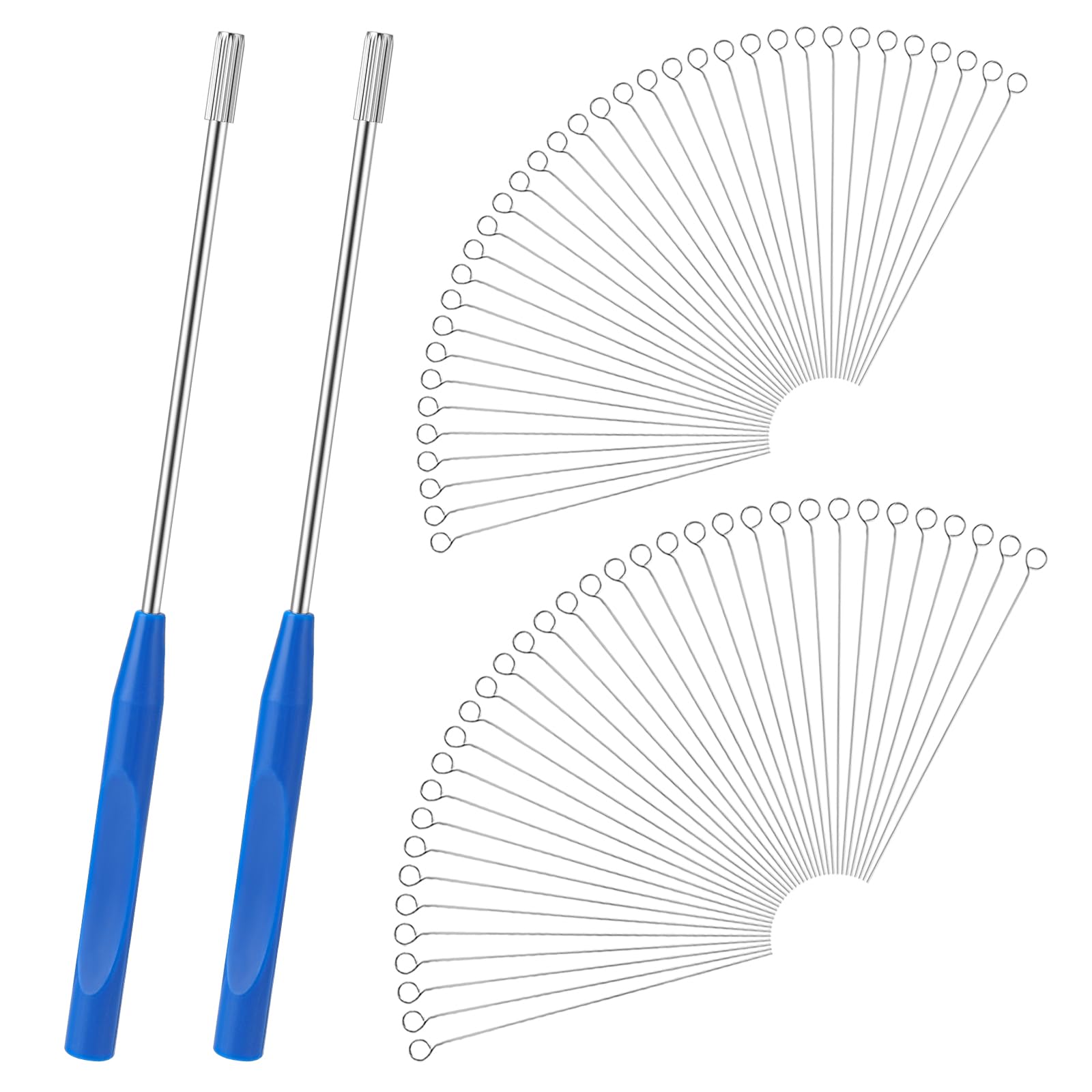 2 Pieces Inoculation Loop Mycology Reusable Supplies Inoculation Loop Kit with 70 Replaceable Chromium Alloy Needle Tip Inoculation Loops for Kit Laboratory Research Tools