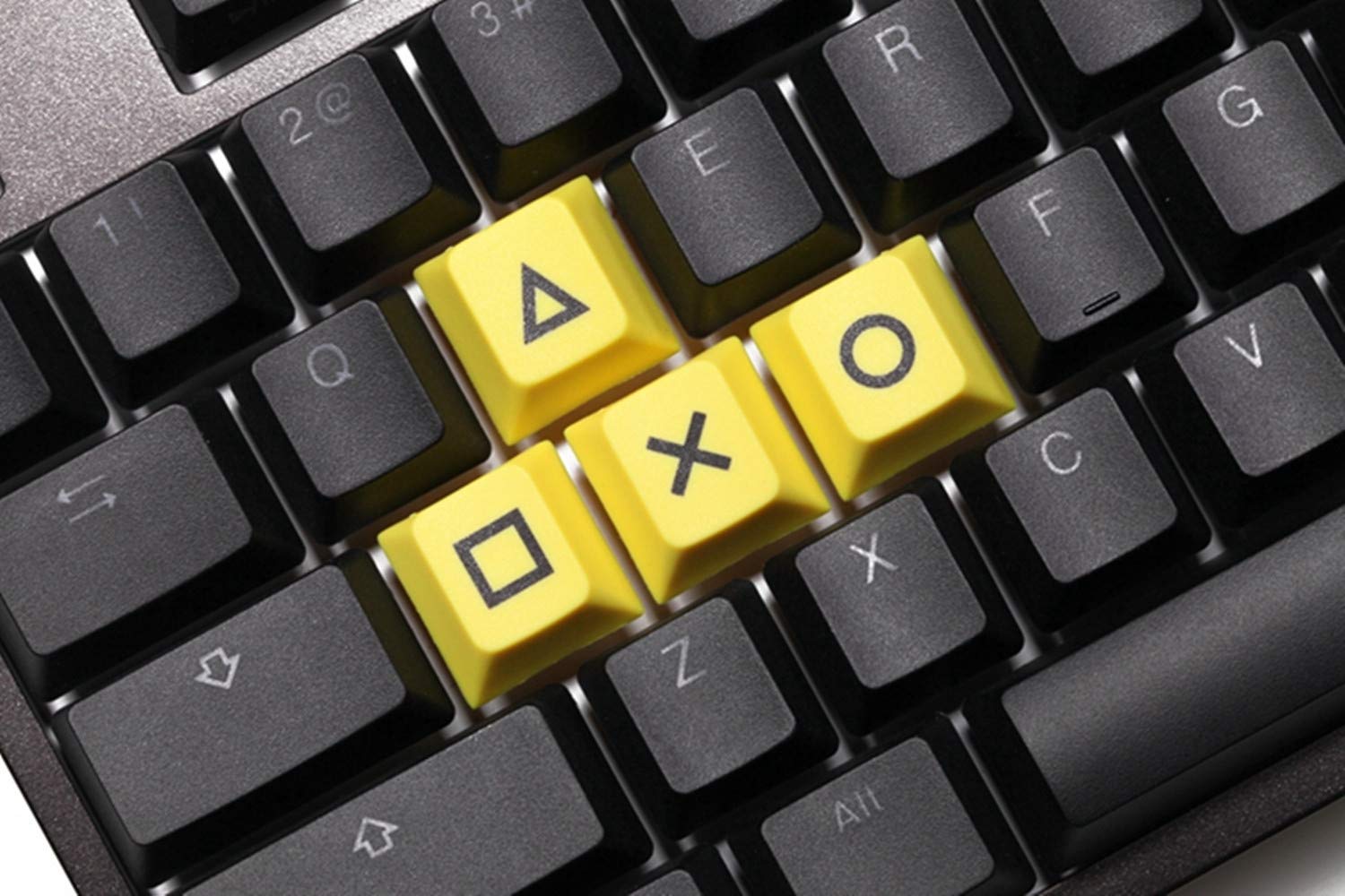 Arrow WASD PS4 PBT Keycaps Dye-Sublimation R1 Direction Key Caps Cherry Profile Keyset for Cherry MX Switches Mechanical Gaming Keyboards (White 02)