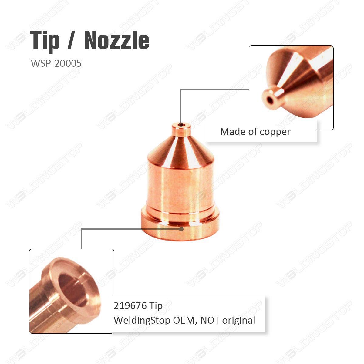 219676 / 3RDV9 Plasma Tip 60 Amps For Miller Torch ICE-60/80/100T/TM PK-10