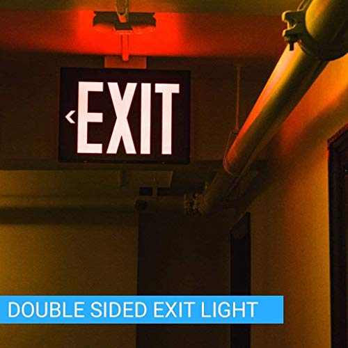 OSTEK Red LED Exit Emergency Sign Light - Standard - Battery Backup, Dual LED Lamp ABS Fire Resistance UL-Listed 120-277V (RED EXIT SIGN)