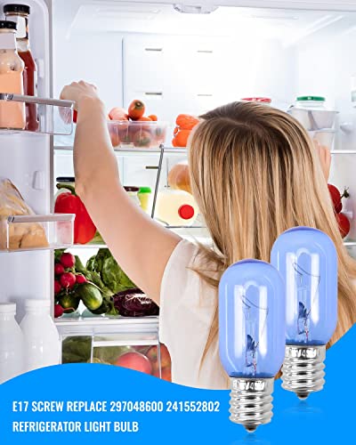2 Pcs Refrigerator Light Bulb Fit for Frigidaire Kenmore Electrolux Gibson Crosley Kelvinator Kenmore Elite Pro etc Replace 297048600 241552802 AH976993 EA976993 AP3770086 1056577, 110V-130V T8 40W