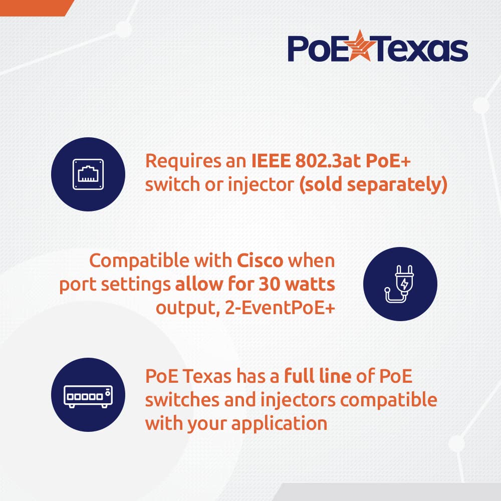 PoE Texas PoE+ Power and Data to USB-C Converter – Compatible with Apple Pro, Air, & Mini Tablets, Google Pixel, Lenovo M10+, Surface Go, Surface Pro, & Others, for POS, Digital Signage, & More
