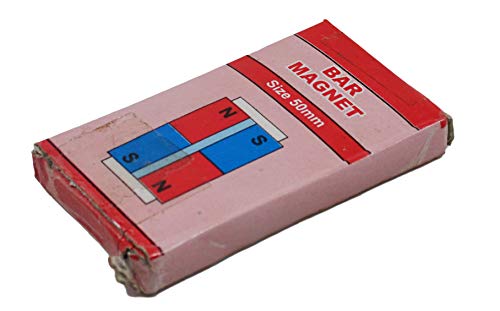 Bar Magnets, Set of 2 - Red & Blue, North/South Poles - Chrome Steel - Includes Keepers - Perfect for Physics Classrooms & Magnetism Experiments - Eisco Labs