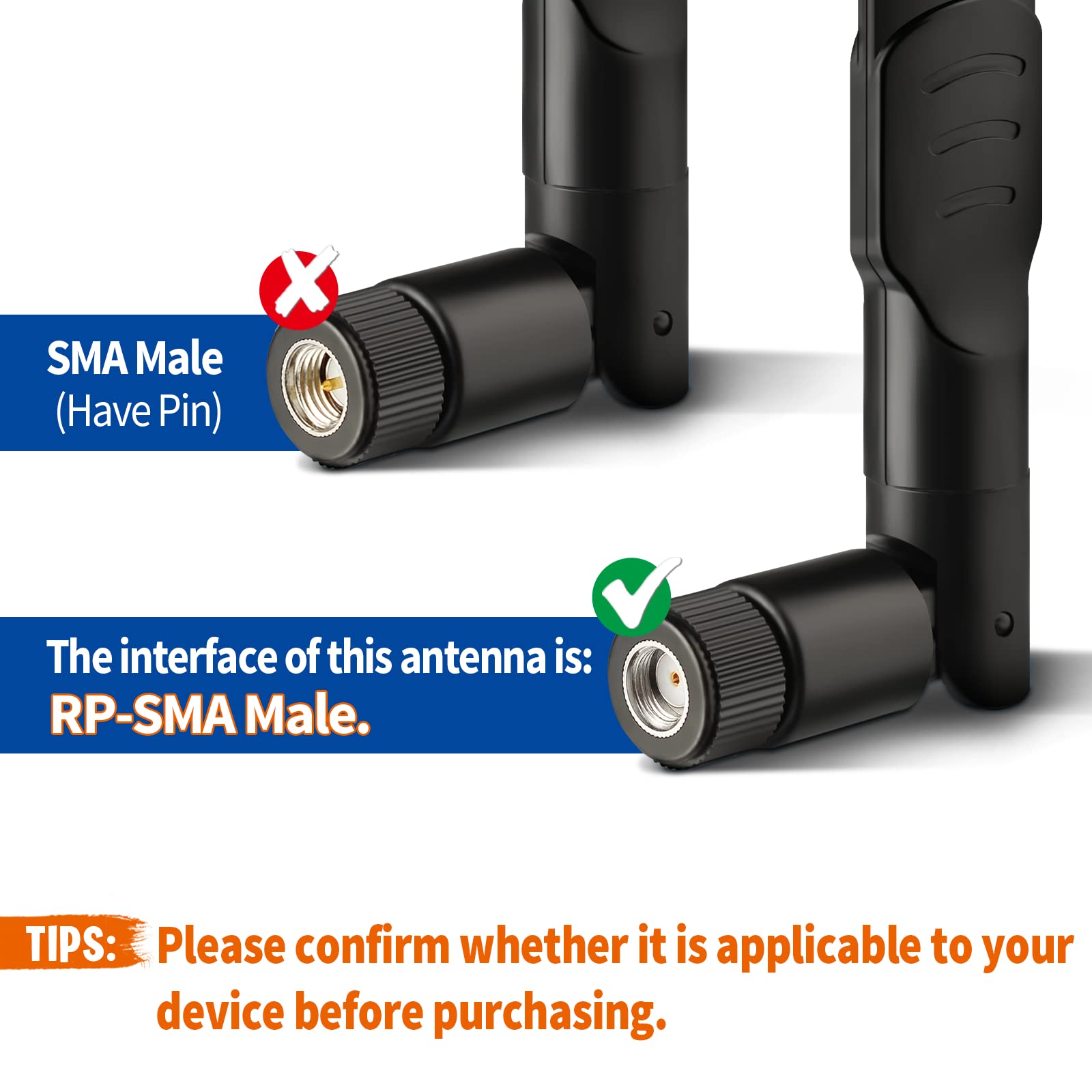 Bingfu 4G LTE Cellular Trail Camera Antenna 8dBi RP-SMA Male Antenna (2-Pack) Compatible with Spypoint Link Micro Solar EVO Link S Dark Wildlife Hunting Game Cam Outdoor Mobile Security Camera
