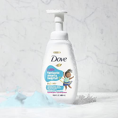 Dove Foaming Body Wash 4 Count For Kids Cotton Candy Hypoallergenic Skin Care, 13.5 Fl Oz