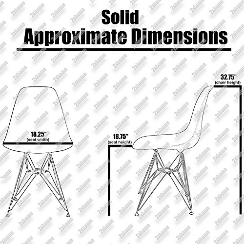 2xHome Armless Seat for Dining Room Plastic Molded Dinning Side No Arm Ray Chair Chromed Wire Metal Base Eiffel Leg, White 1 Piece