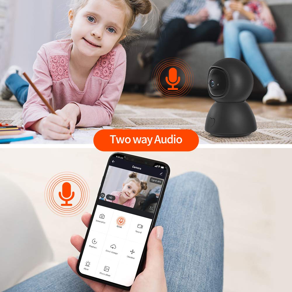 EVERSECU Pet Camera,2K Security Camera Indoor, 2.4G&5G WiFi, Dog Camera with Phone App,Home Camera for Baby/Elder with One-Touch Call, Night Vision, 2-Way Audio, AI Motion Detection