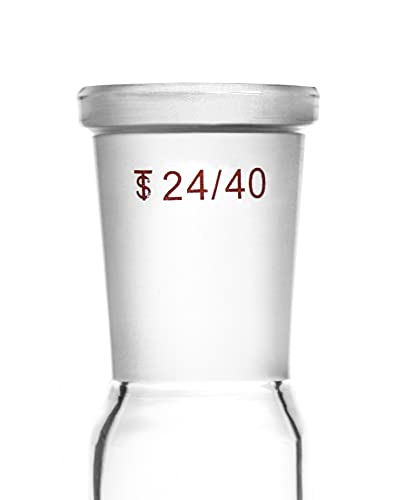 QWORK Glass 250ml Single Neck Flat Bottom Boiling Flask, 24/40 Standard Taper Outer Joint, 250ml