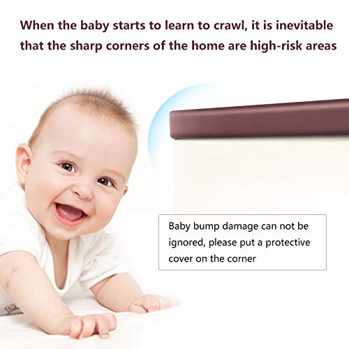 Rabofly Baby Proofing Edge & Corner Guards, 17.6ft-(16.40ft Edge + 4 Corners) Furniture Bumper Cushion Table Edge Corner Protector Non Toxic and Safe for Fireplace, Stair, Cabinet, Countertop, Coffee