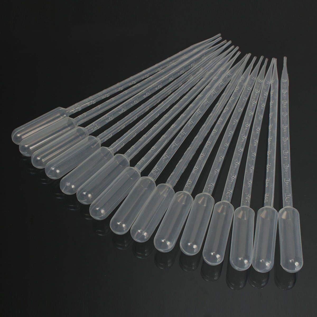 BESUNTEK 100PCS 10ml Transfer Pipettes Disposable Calibrated Liquid Dropper Plastic Pasteur with Graduated for Science Laboratory