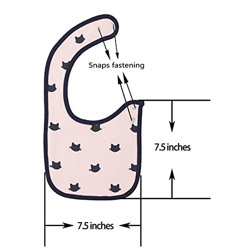 Maiwa 6 Pack Waterproof Cotton Baby Bibs for Girls for Drooling Eating Teething with Snaps