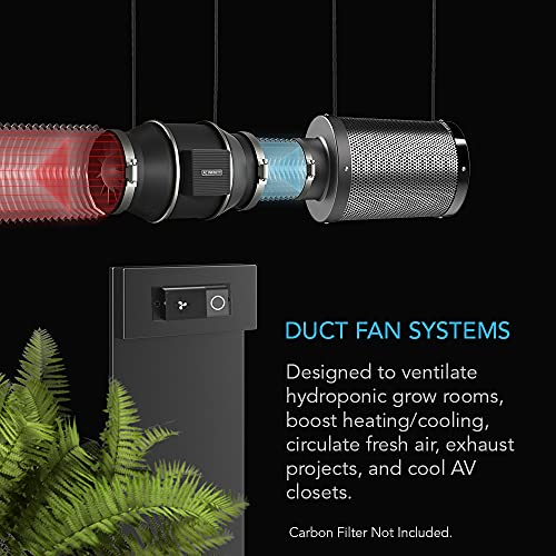 AC Infinity CLOUDLINE S4, Quiet 4β Inline Duct Fan with Speed Controller, EC Motor - Ventilation Exhaust Fan for Heating Cooling Booster, Grow Tents, Hydroponics