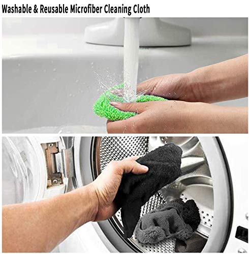 Majory Car Care Microfiber Cloths for Windshield Cleaning Tool, Windshield Cleaner Wand Replaceable Glass Cleaning Bonnets, Interior Auto Window Cleaner Washing Pads, Fit 5”, 6 Pack