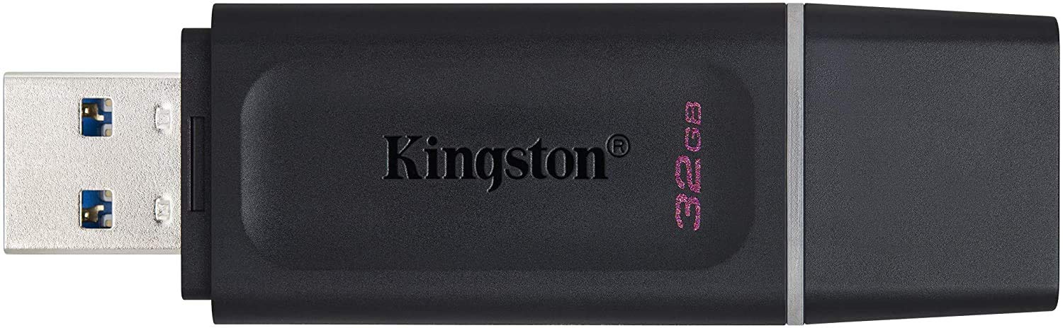Kingston 32GB Flash Drive DataTraveler Exodia (Bulk 2 Pack) USB 3.2 Type-A Drive 100MB/s High Speed PenDrive for Computer or Laptop (DTX/32GB) Bundle with (1) Everything But Stromboli Lanyard