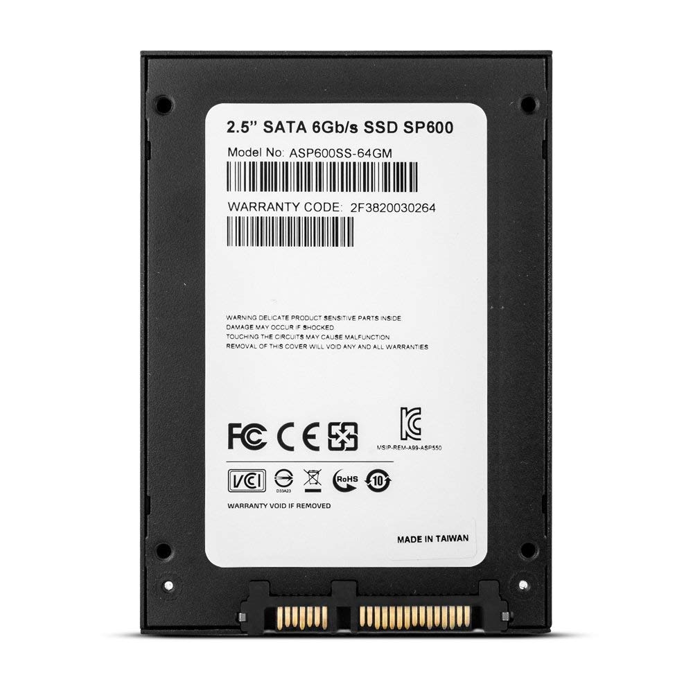 ADATA Premier SP600 64 GB 2.5" SATA III 6 Gb/s Read up to 550MB/s Solid State Drive (ASP600S3-64GM-C)