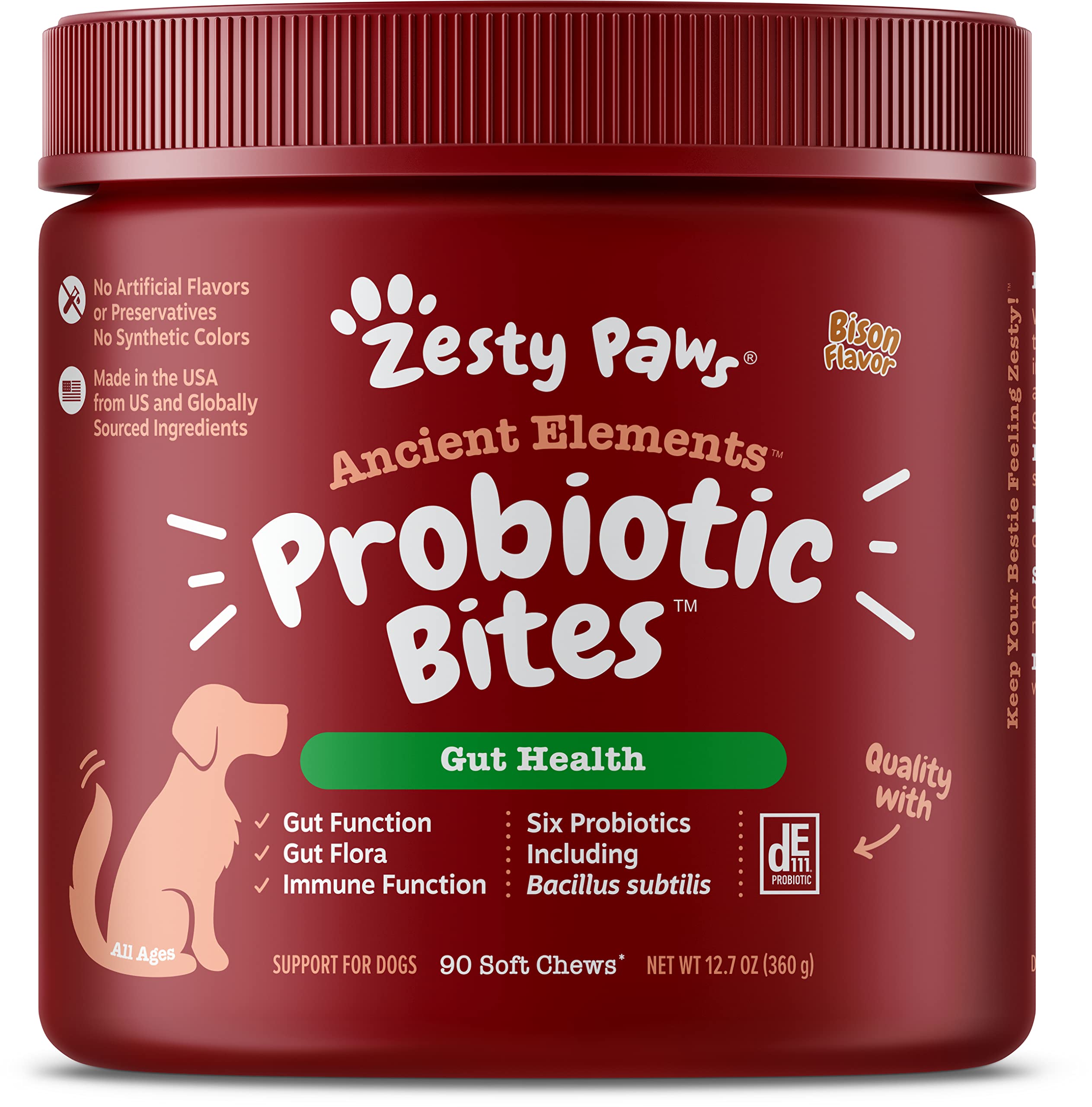 Ancient Elements Probiotics for Dogs - Chewable Dog Probiotic Supplement + Multifunctional Supplements for Dogs - Glucosamine Chondroitin for Joint Support