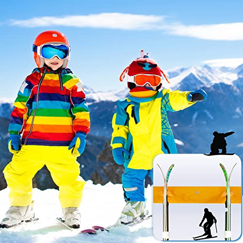 2 Pcs Timber Wall Mounted Ski Rack for Garage Wall Wood Ski Wall Mount Wooden Snowboard Rack Wall Mount Vertical Ski Holder Indoor Ski Storage Racks for 8 Pairs of Skis Home Garage Hanging System
