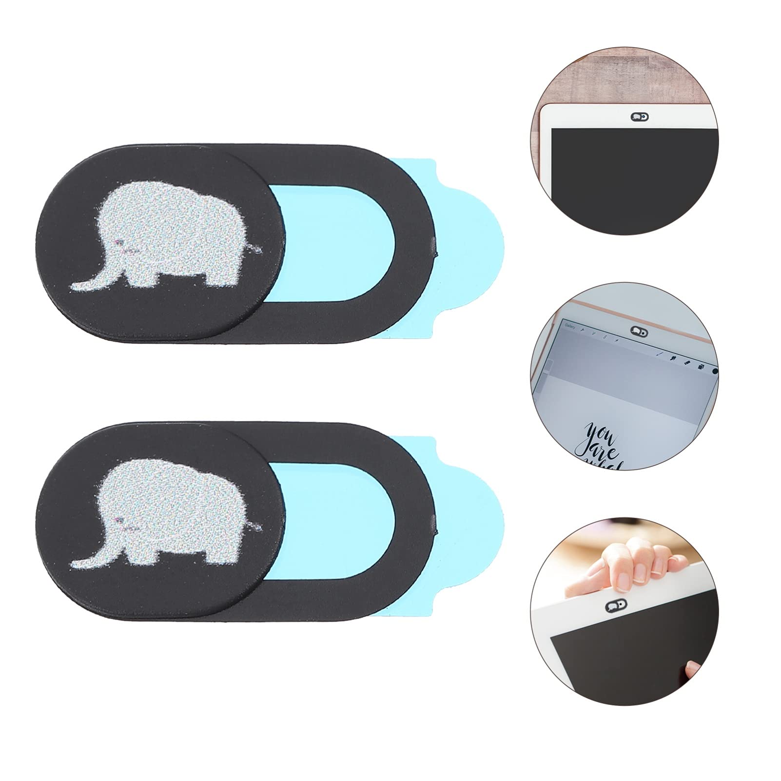 OSALADI Webcam Cover Webcam Cover Slider 2PCS Cute Elephant Pattern Web Camera Cover for Phone Laptop Tablet Camera Cover Slide Privacy Blocker Webcam Cover Computer Camera