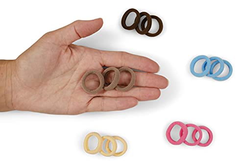 Heliums Small Hair Ties - Blonde - 1 Inch Seamless No-Damage Ponytail Holders for Kids, Braids and Thin Hair - 20 Count