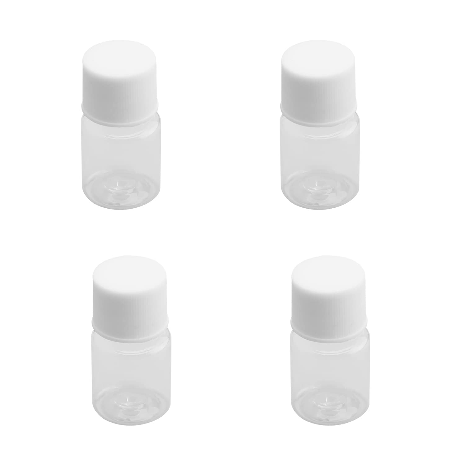 Bettomshin 20Pcs 5ml PE Plastic(Food Grade) Bottles, Sample Bottle Wide Mouth Sealing Storage Lab Container White for Sample Storage Transparent