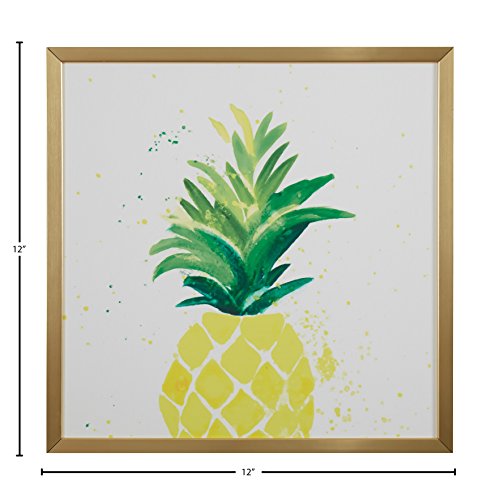 Amazon Brand β Rivet Pineapple Speck Print Wall Art in Gold Wood Frame, 12" x 12"