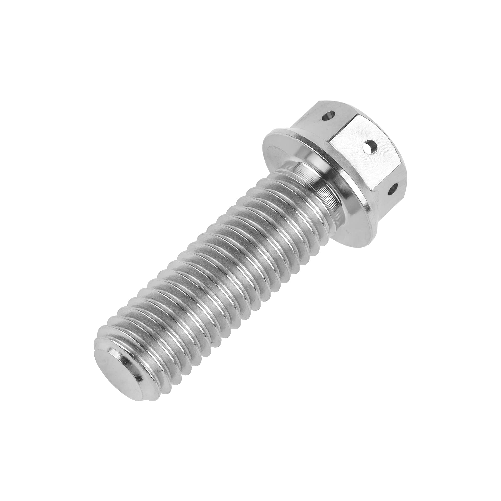 Wanyifa Titanium Flange Hex Head Bolt M8 15 20 25 30 35 40 45 50 55 60mm Screws Pack of 4 (M8x30mm, Silver)