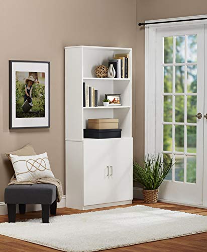 Ameriwood Home Moberly Bookcase with Doors, White