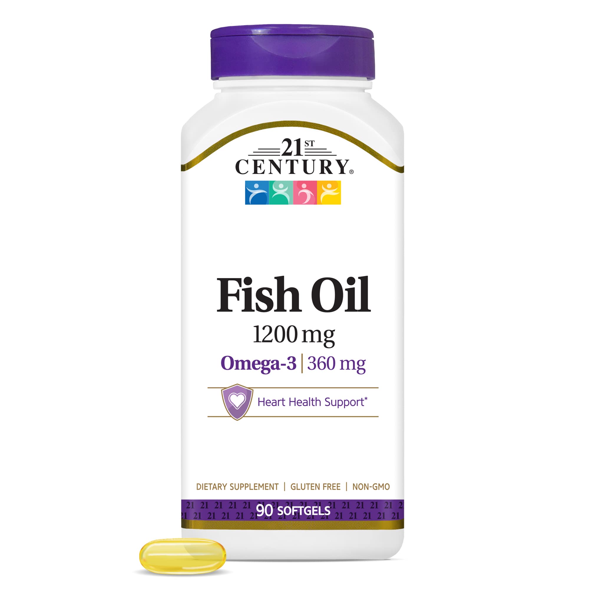 21st Century Maximum Strength Omega-3 Fish Oil 1200 Milligrams 90 Sgels