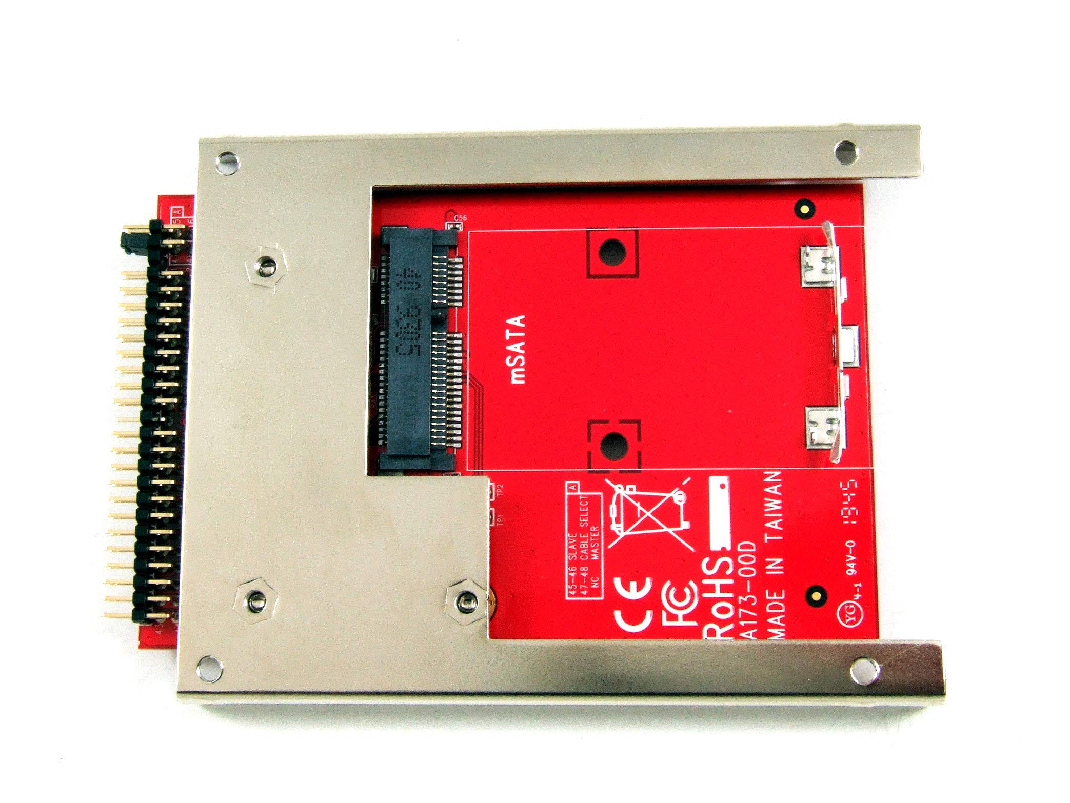 Ableconn IIDE-MSAT mSATA SSD to 2.5-Inch IDE Adapter Converter with Aluminum Frame Bracket - Latch and Retain mSATA SSD as 9.5mm 2.5" IDE SSD Drive