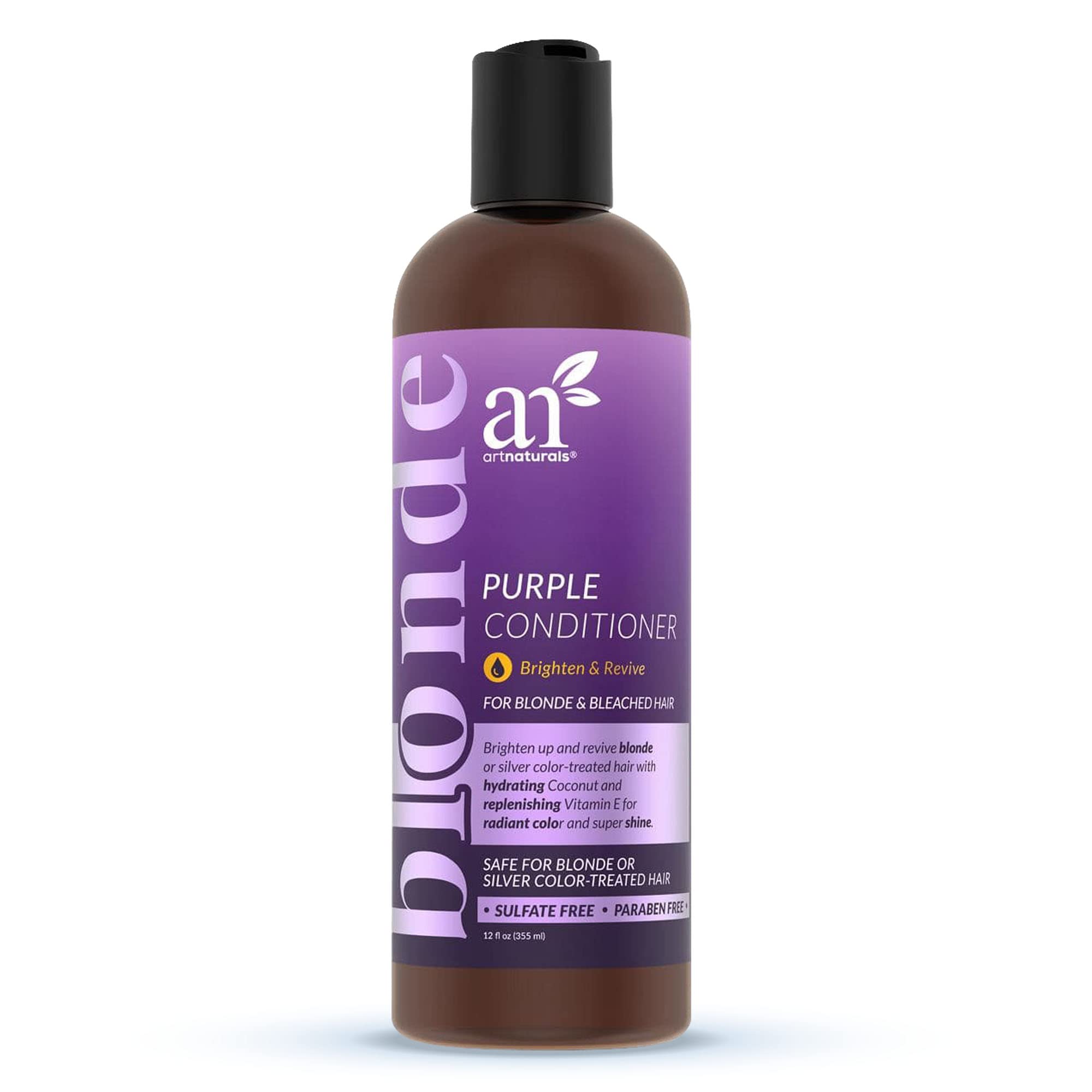 Artnaturals Purple Conditioner for Blonde Hair â (12 Fl Oz / 355ml) â Protects, Balances and Tones â Bleached, Color Treated and Silver Hair - Sulfate Free.