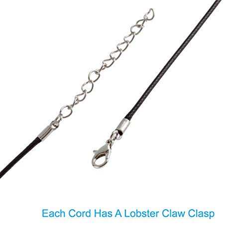 120pcs Black Necklace Cord with Clasp 1.5mm Bulk Necklace String for Bracelet Necklaces Pendants Jewelry Making Accessories(20 Inches)