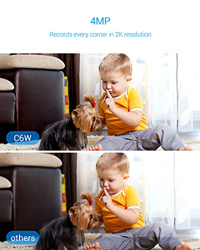 EZVIZ 4MP Indoor Camera PTZ with AI Human Detection, 2K Pan Tilt Security, Baby/Pet Monitor, Night Vision, 4X Auto-Zoom, Motion Tracking | C6W