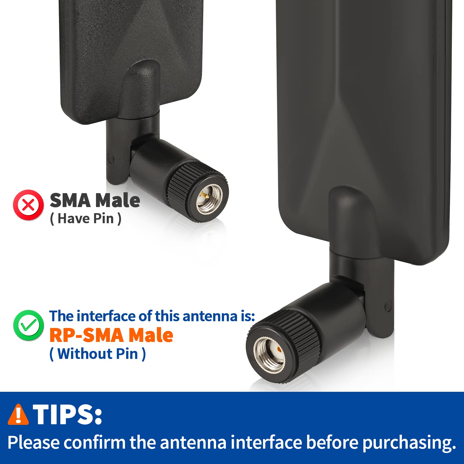 Bingfu 4G LTE Cellular Trail Game Camera Antenna 9dBi RP-SMA Male (2-Pack) Compatible with Spypoint Stealth Cam Tactacam Cuddeback Camera Wireless Router Security Camera