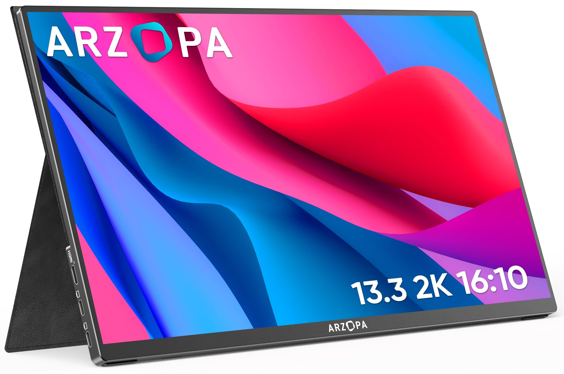 ARZOPA Portable Monitor 2K, 13.3'' HDR Portable Laptop Monitor USB C HDMI External Monitor IPS Eye Care External Display for PC Phone Mac Xbox PS5 Switch-A1 GAMUT MINI 2K