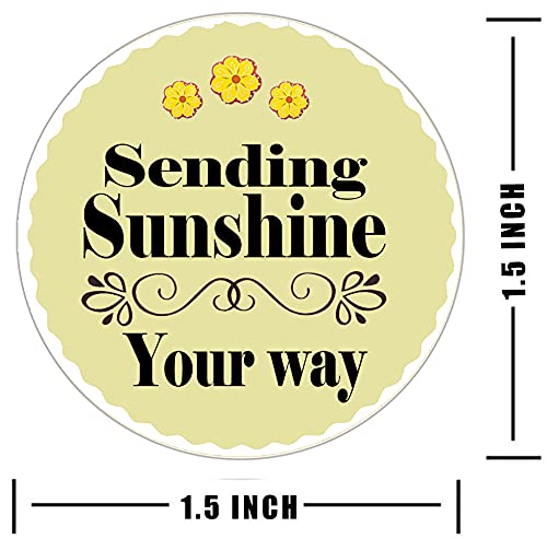 YOUOK Sending Sunshine Your Way Stickers,1.5 inch Sunshine Thank You Themed Labels for Small Business,Handmade Goods Packaging ,Envelopes, Postcards Mail(500PcsRoll)