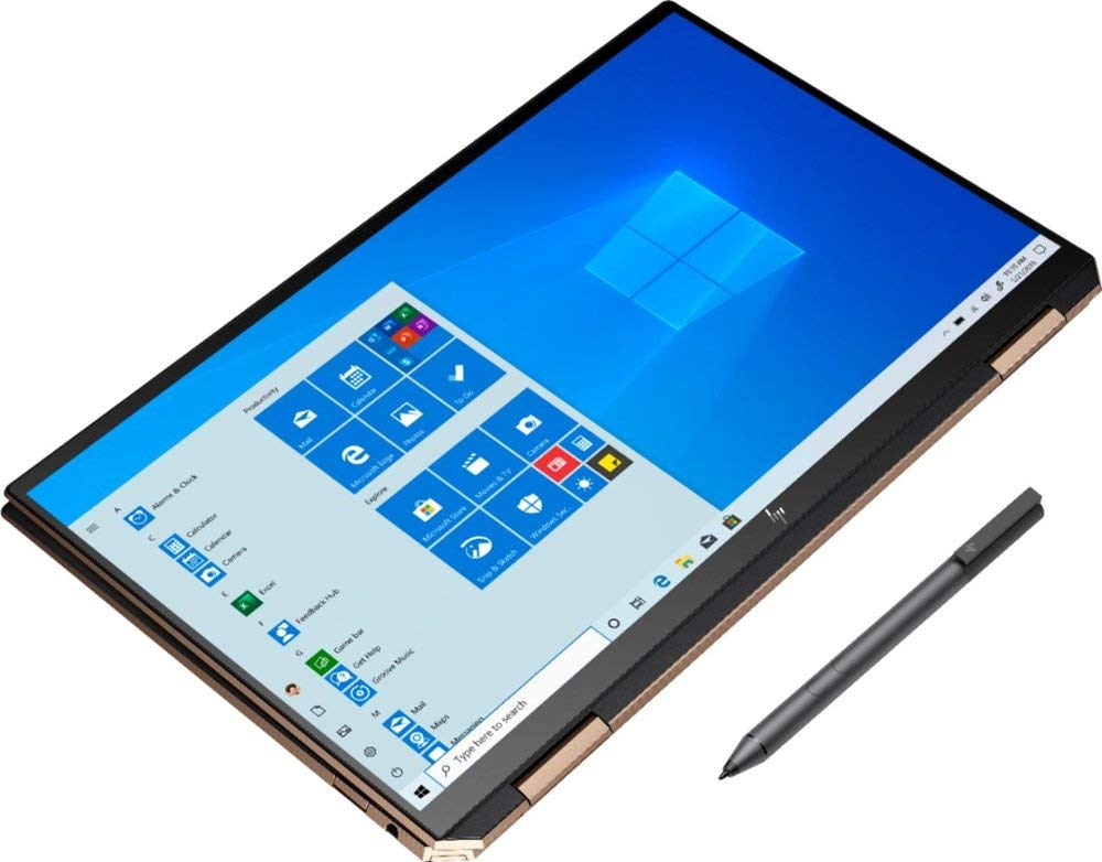 HP Spectre x360 13t (10th Gen Intel i7-1065G7, 4K AMOLED, 16GB, Precision, WiFi 6 AX, with Stylus Pen, 2-in-1, B&O, 3 Years McAfee Security, Windows 10 PRO, Warranty) Nightfall Black