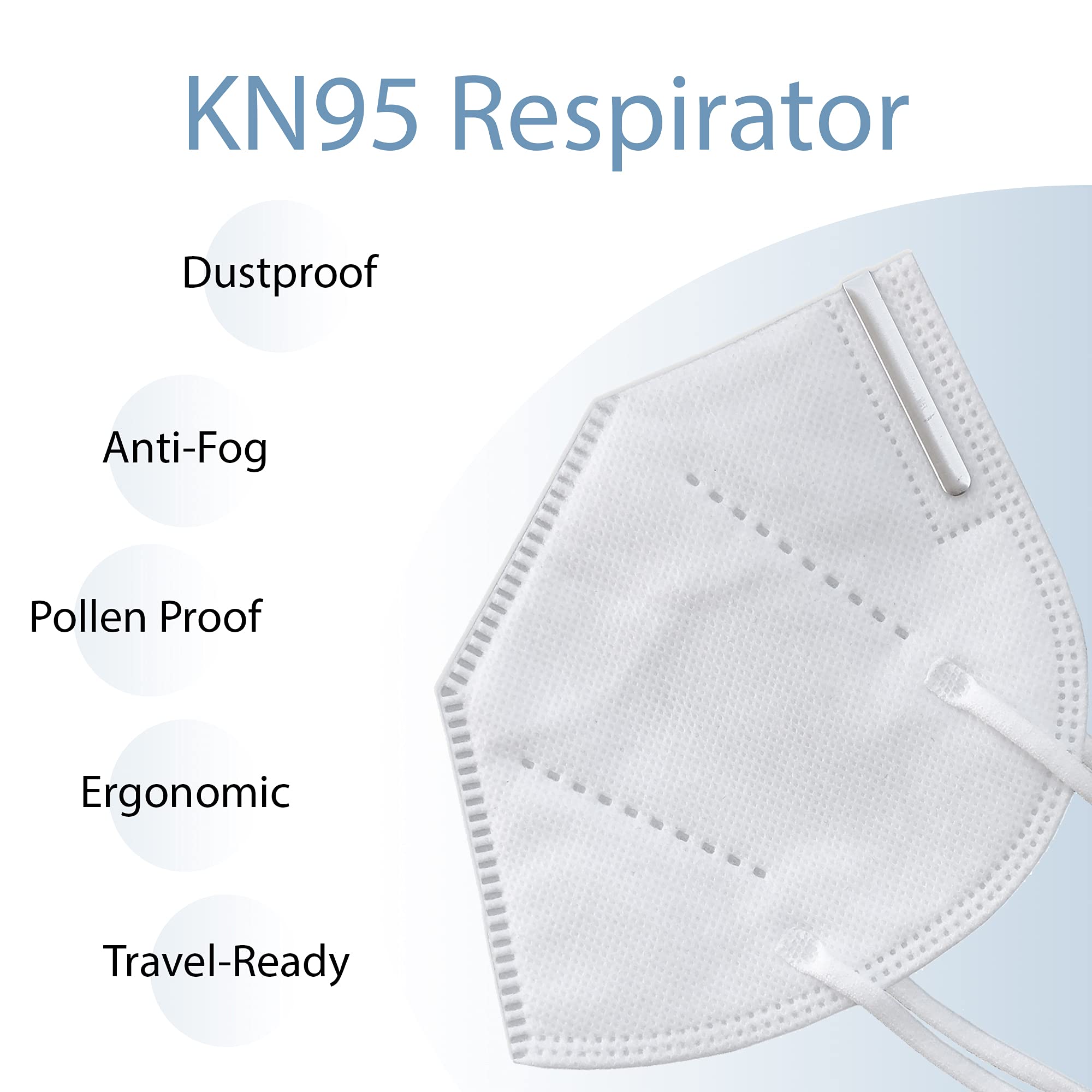 KN95 β Disposable Face Mask | Includes 20 Masks | 5-Ply Layer PM 2.5 Protection | Multiuse Dust & Particle Filtration | Adjustable Nose Piece & Elastic Ear Loop | Comfortable 3D Design Respirator