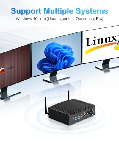 FANPEEC Fanless Mini PC Core i3 6157U, Industrial PC Windows 10 Pro 64GB RAM 512GB SSD 1TB HDD, WiFi 5, BT 4.2, 8 x USB 2.0, 2 x Ethernet Ports, 2 x HD Mini Desktop Computers