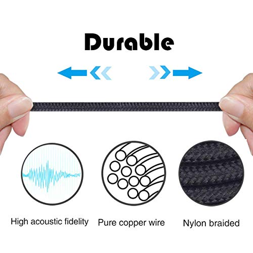 NewFantasia Headphone Cord Audio Cable with Lock Connector for Sennheiser Momentum, Momentum 2.0, Momentum 3, HD1 Headphone, Remote Volume Control Mic for Samsung Galaxy Huawei Android Phone
