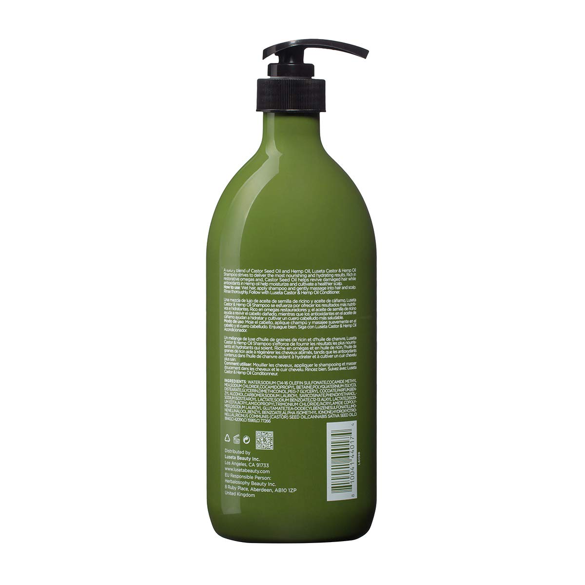 Luseta Castor & Hemp Oil Shampoo for Hair Growth, Hair Loss/Repair, Thickens & Enriches Thinning 33.8oz