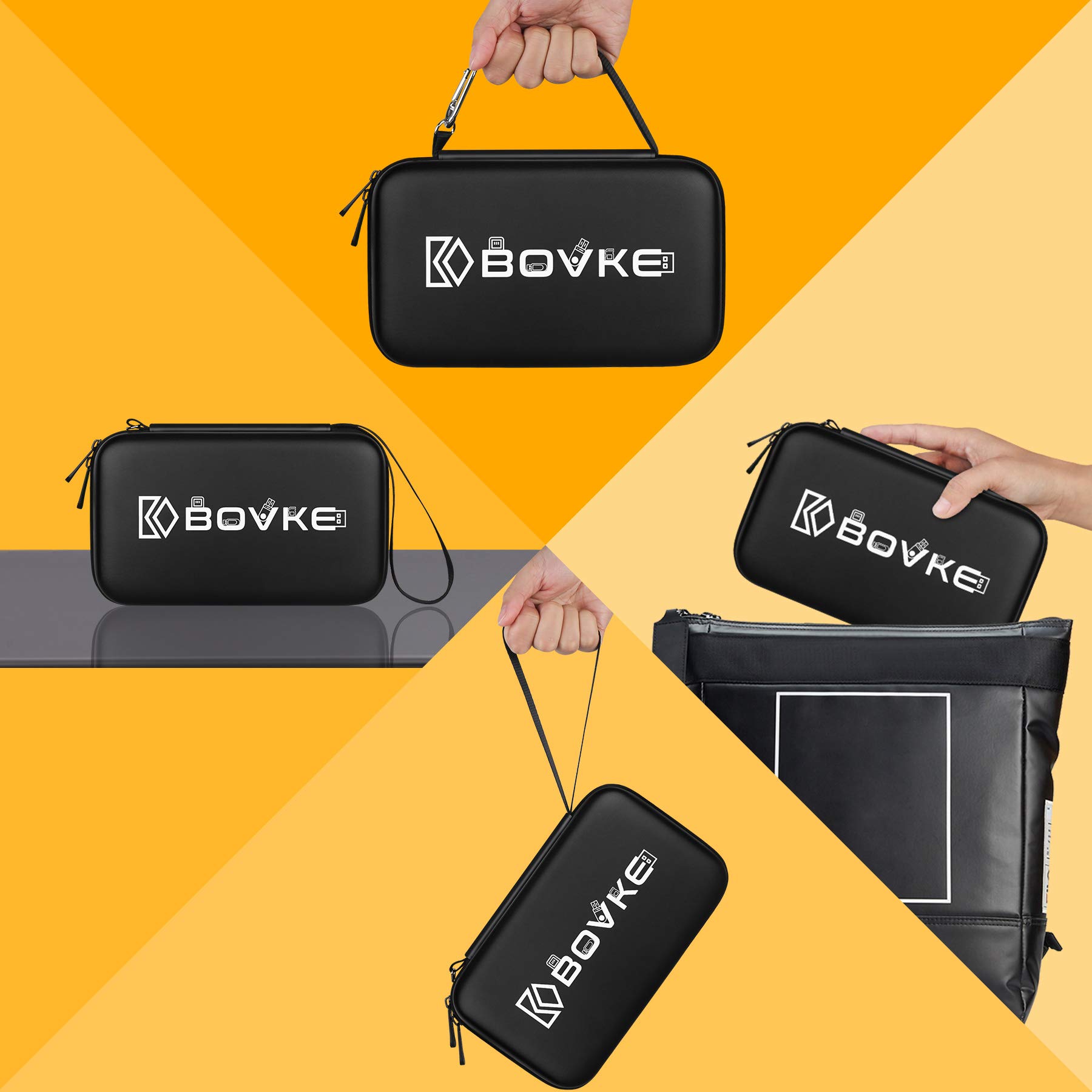 BOVKE Flash Drive Case SD Card Holder 48 Slots USB Storage Case Thumb Drive Memory Card SDXC SDHC Card Organizer for SanDisk Samsung SamData Netac PNY YubiKey TOPESEL USB Stick Flash Drives, Black