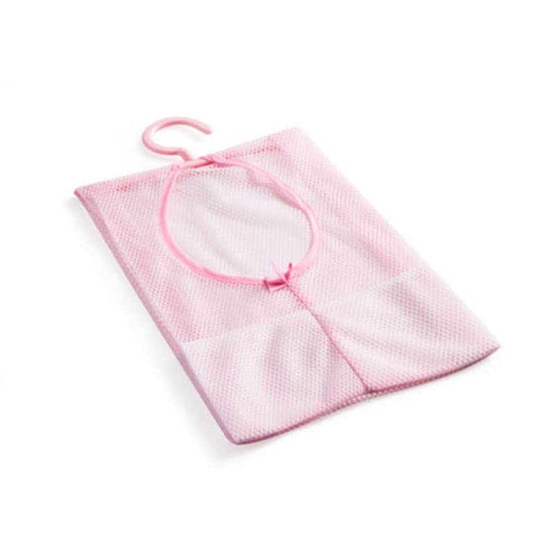 YARNOW Multipurpose Clothespin Bag with Hanger - Mesh Laundry Net | Foldable Hanging Storage Basket, Laundry Clothespin Hook Towel Net (Blue)