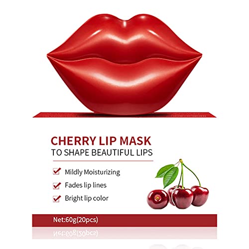 20Pcs Moisturizing Restores Moisture Lip Mask for Dry Lips and Lip Lines Overnight Lip Care, Gel Treatment Plumping Lips Mask (Red)
