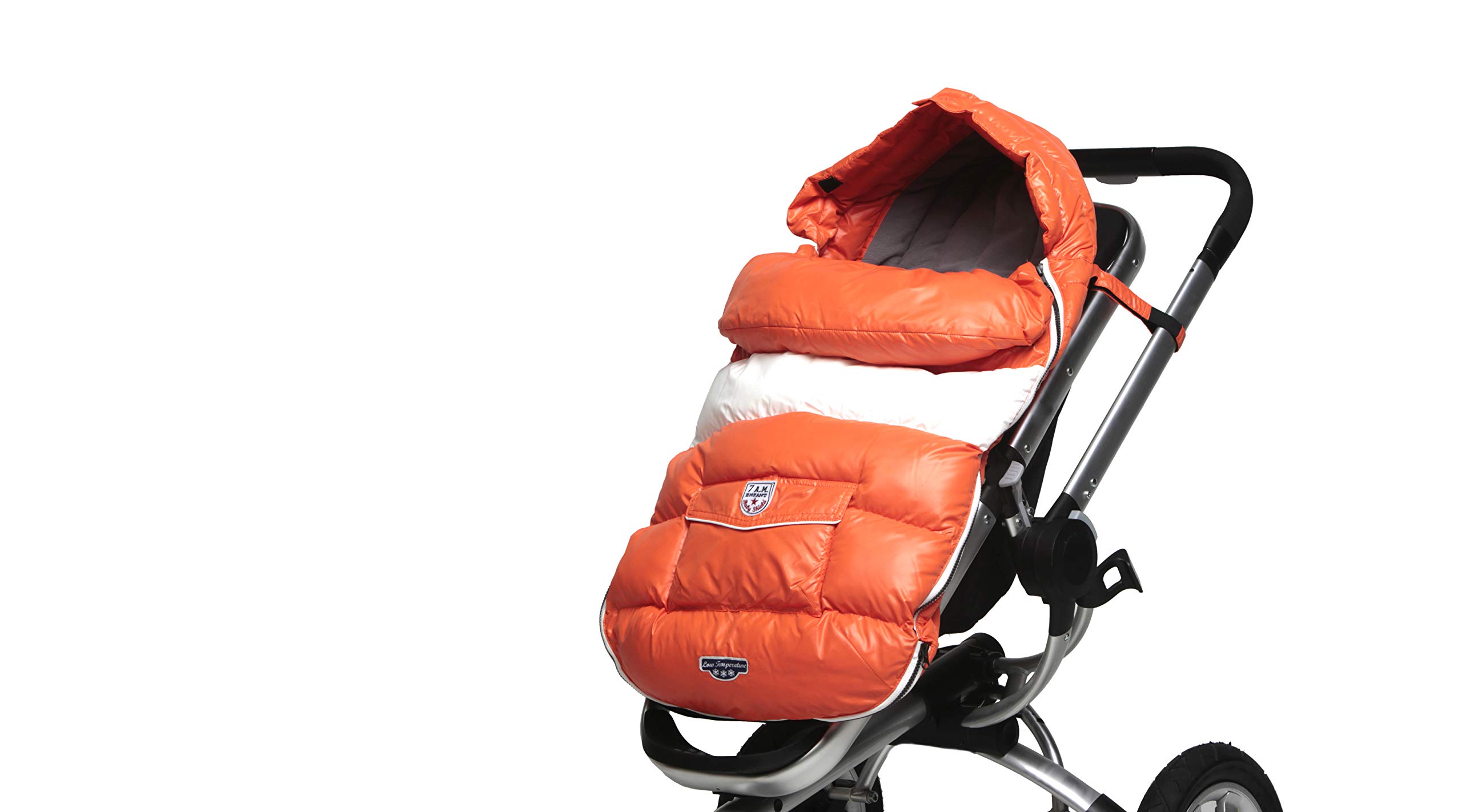 7AM Enfant Baby Shield Extendable Baby Bunting Bag Adaptable for Strollers, Orange Peel, Small