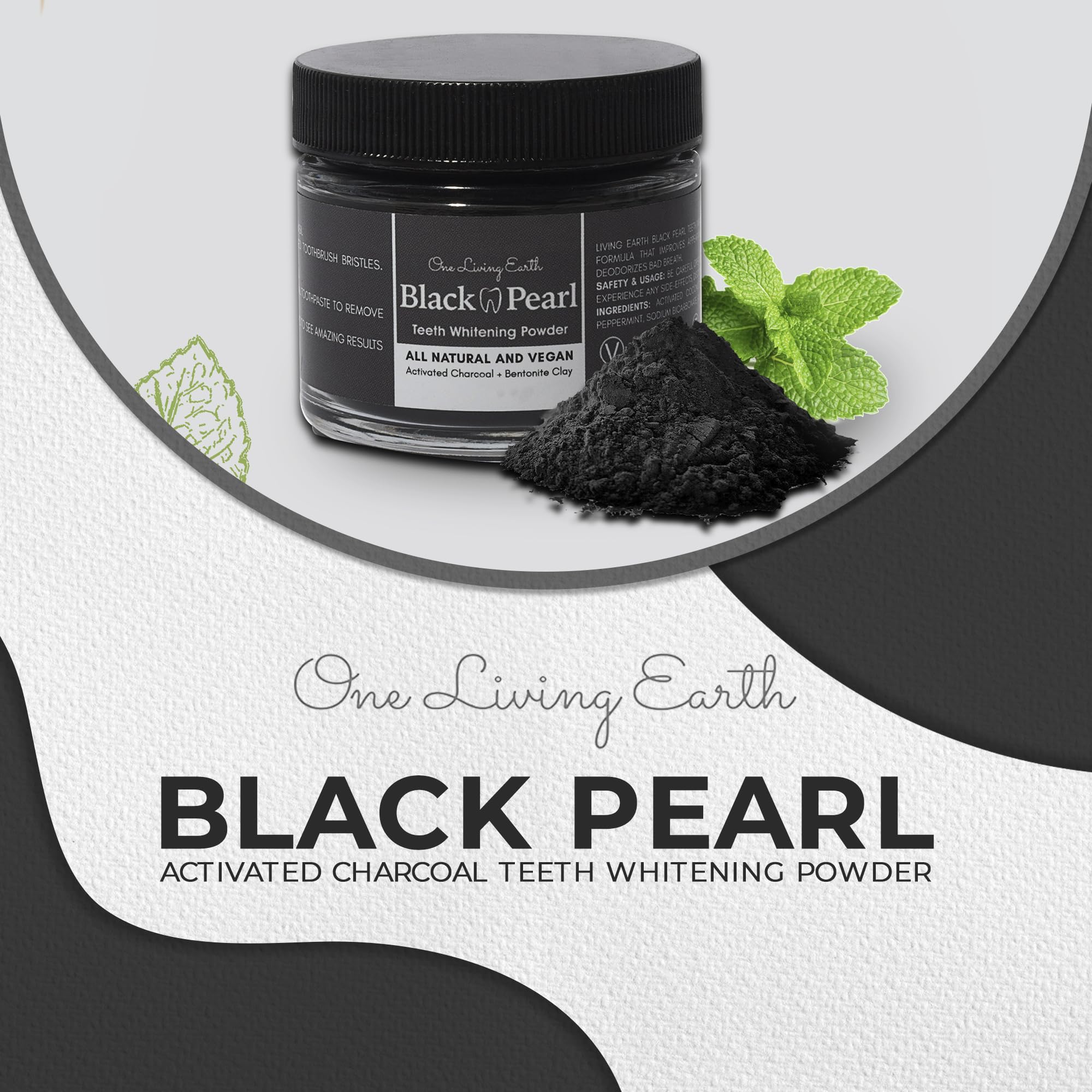 Activated Charcoal Powder with Bamboo Toothbrush for Teeth Whitening | Made in USA | Teeth Stain Remover | Safe for Gums & Enamel | Natural Toothpaste with Vegan Coconut Charcoal & Bentonite Clay