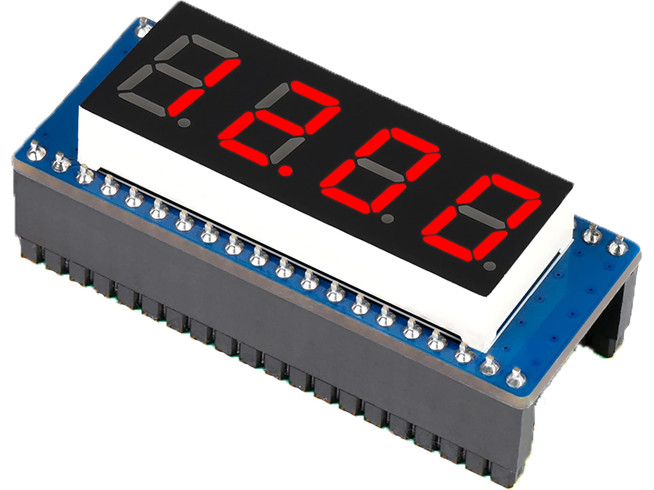 Bicool 4-Digit 8-Segment 0.4 inch Red Color LED Display Module for Raspberry Pi Pico, Compatible with SPI Interface 74HC595 Driver 5V Operating Voltage