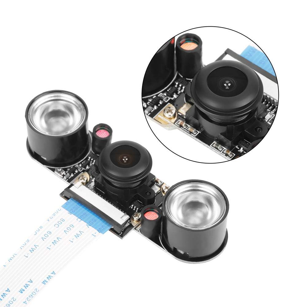 Camera Module, IR Cut OV5647 Camera Module 130° Viewing Angle Camera Module Board 5 MilPixels Night Vision Sensor NonDistortion Lens Development Board with Video Megapixels 1080p Webcam