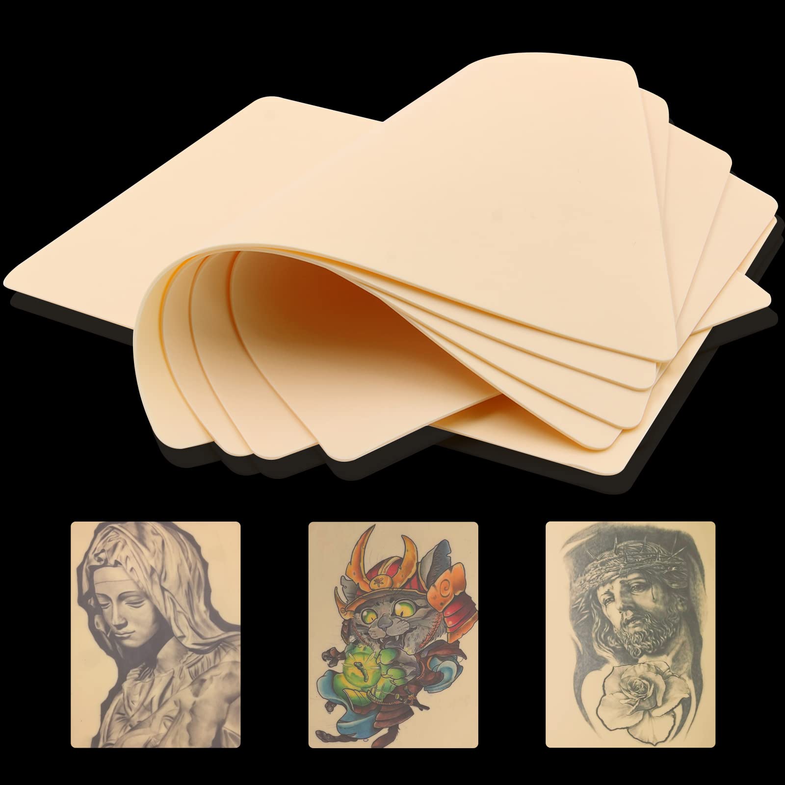 Blank Tattoo Practice Skin - Jconly 20 Sheets 8×6 Double Sides Fake Skin Tattoo Skin, Microblading Eyebrows or lips to practice skin for Beginners and Experienced Tattoo Artists,Tattoo Supplies