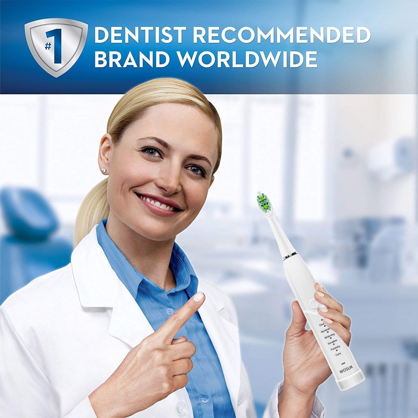 Smartwifi Electric Sonic Toothbrush Rechargeable for Adults and Kids, Travel-Friendly Design Whitening in 6 Optional Modes, USB Fast Charging with 4 Brush Heads