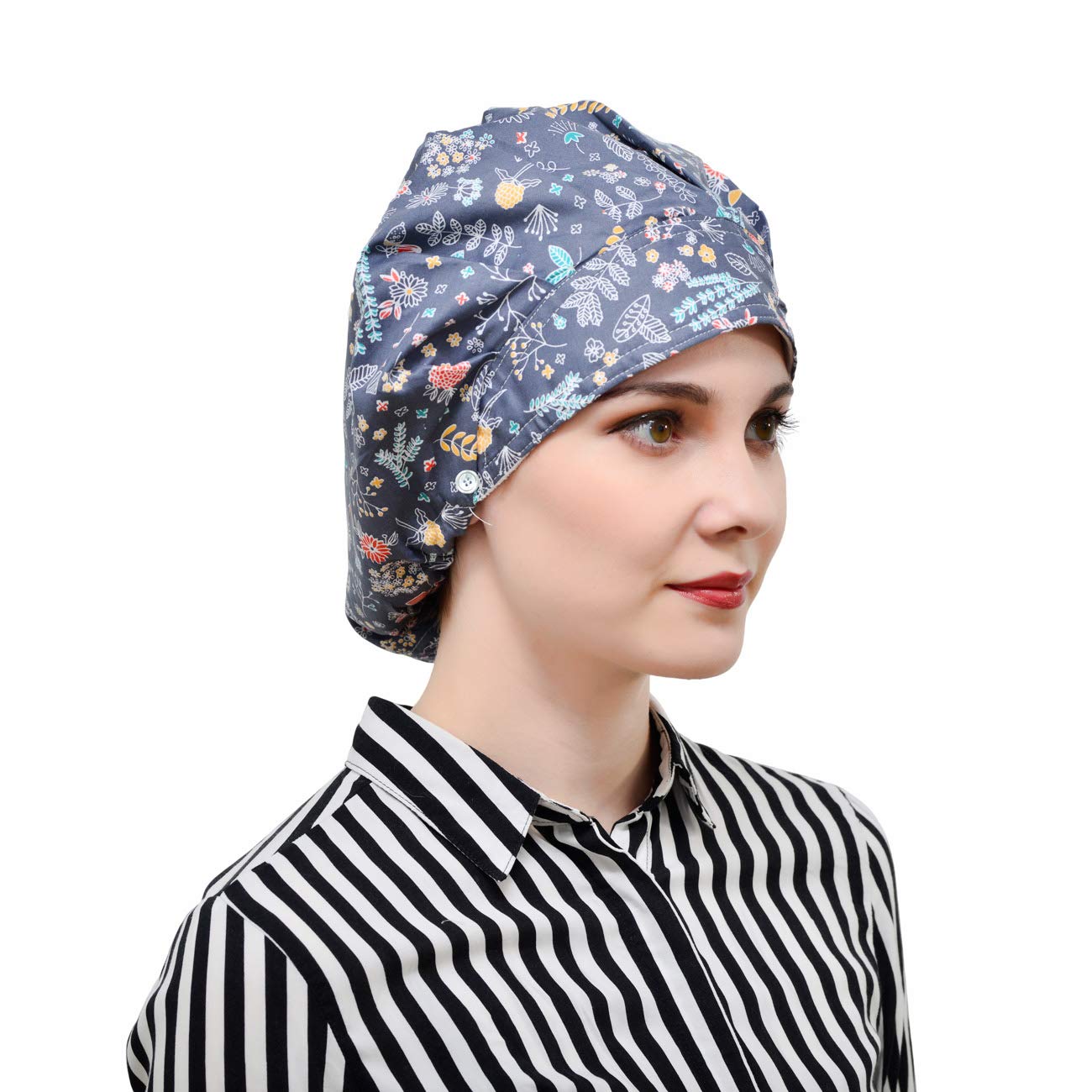 DREYOLIFE 3 Piece Bouffant Hats Cotton Sweatband Value Set
